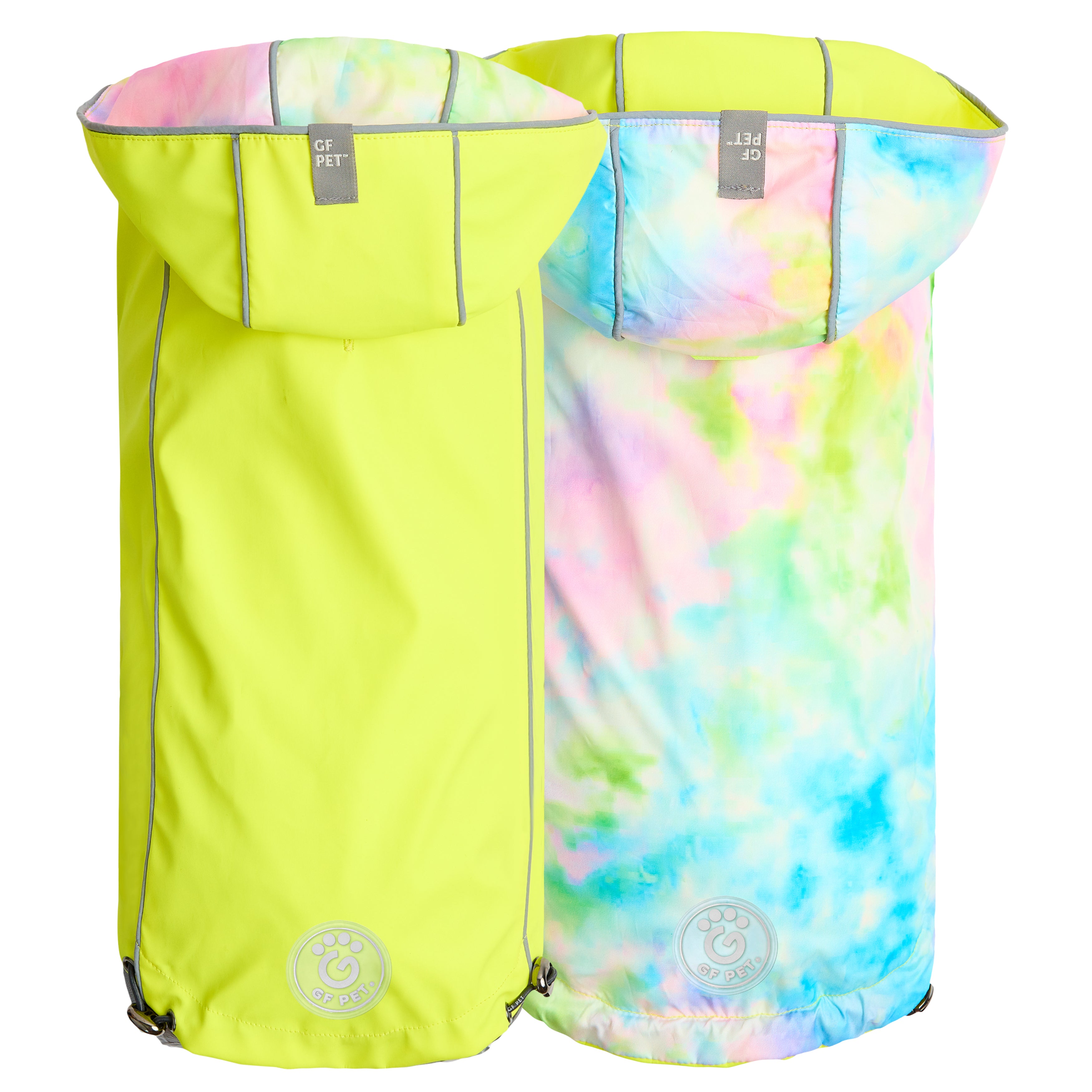 Reversible Raincoat - Neon Yellow with Tie Dye – GF Pet.us